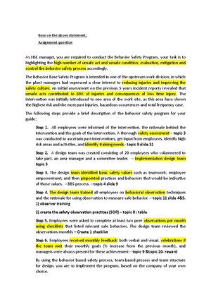 Internship Project Assignment ( DOSH 36) - REPORT OF HAZARDS IN RFM ...