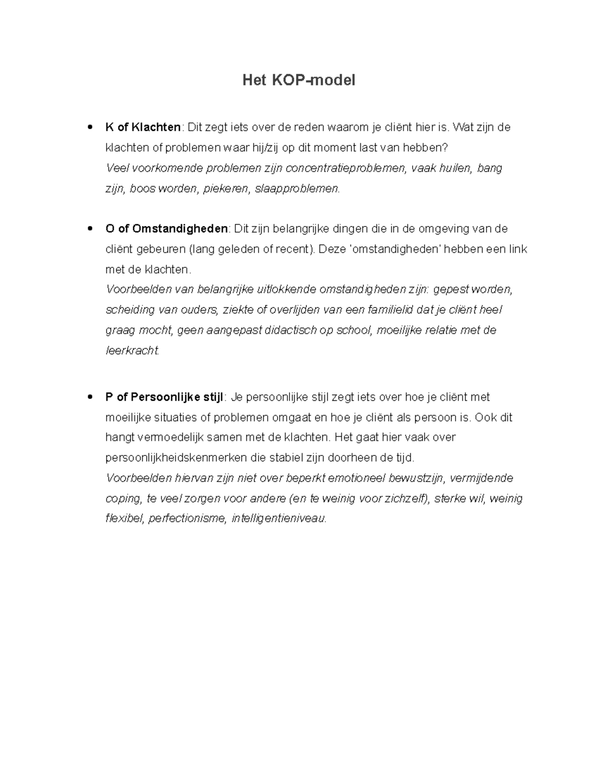 KOP-schema van Sander-2 - Het KOP-model K of Klachten: Dit zegt iets ...