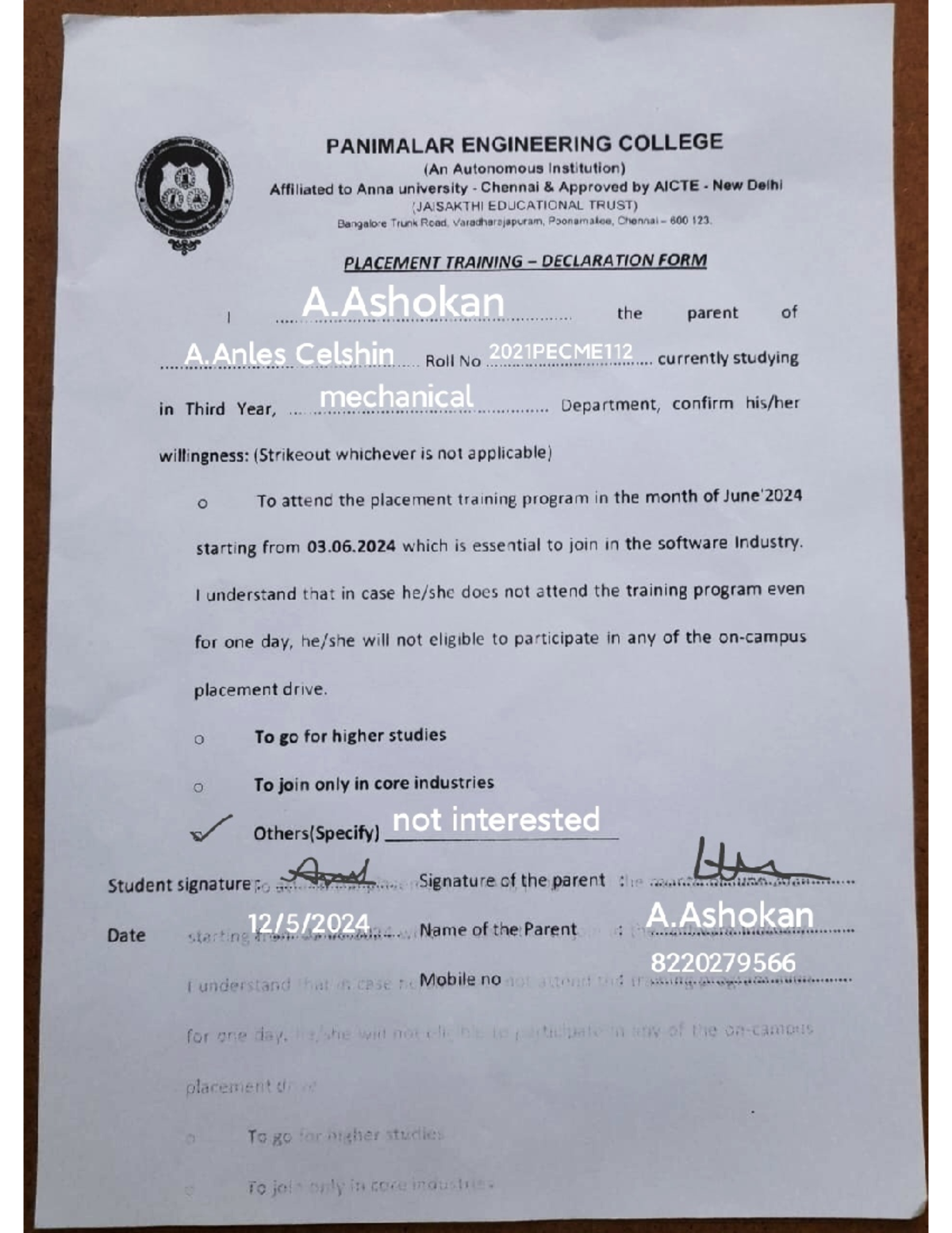 Placement training - PANIMALAR ENGINEERING COLLEGE (An Autonomous ...