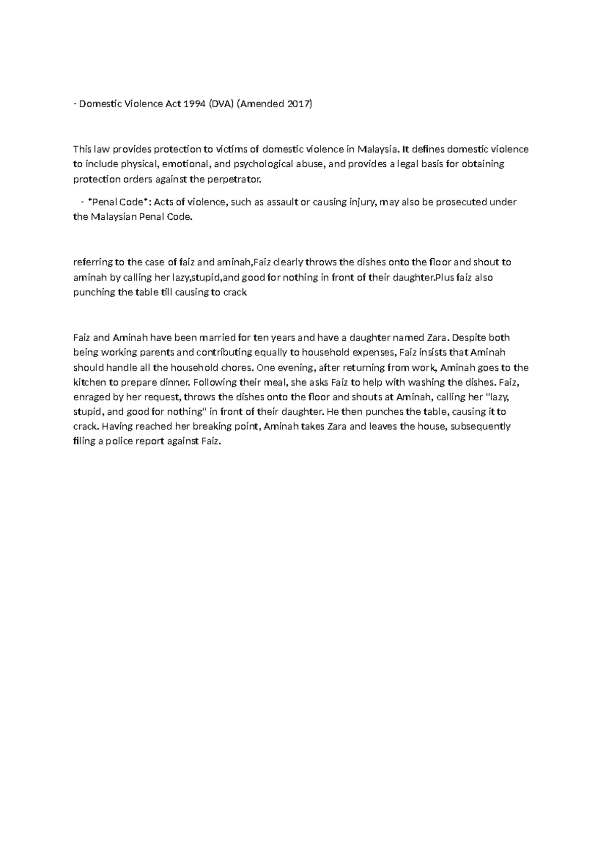 Domestic Violence Act 1994 - Domestic Violence Act 1994 (DVA) (Amended ...