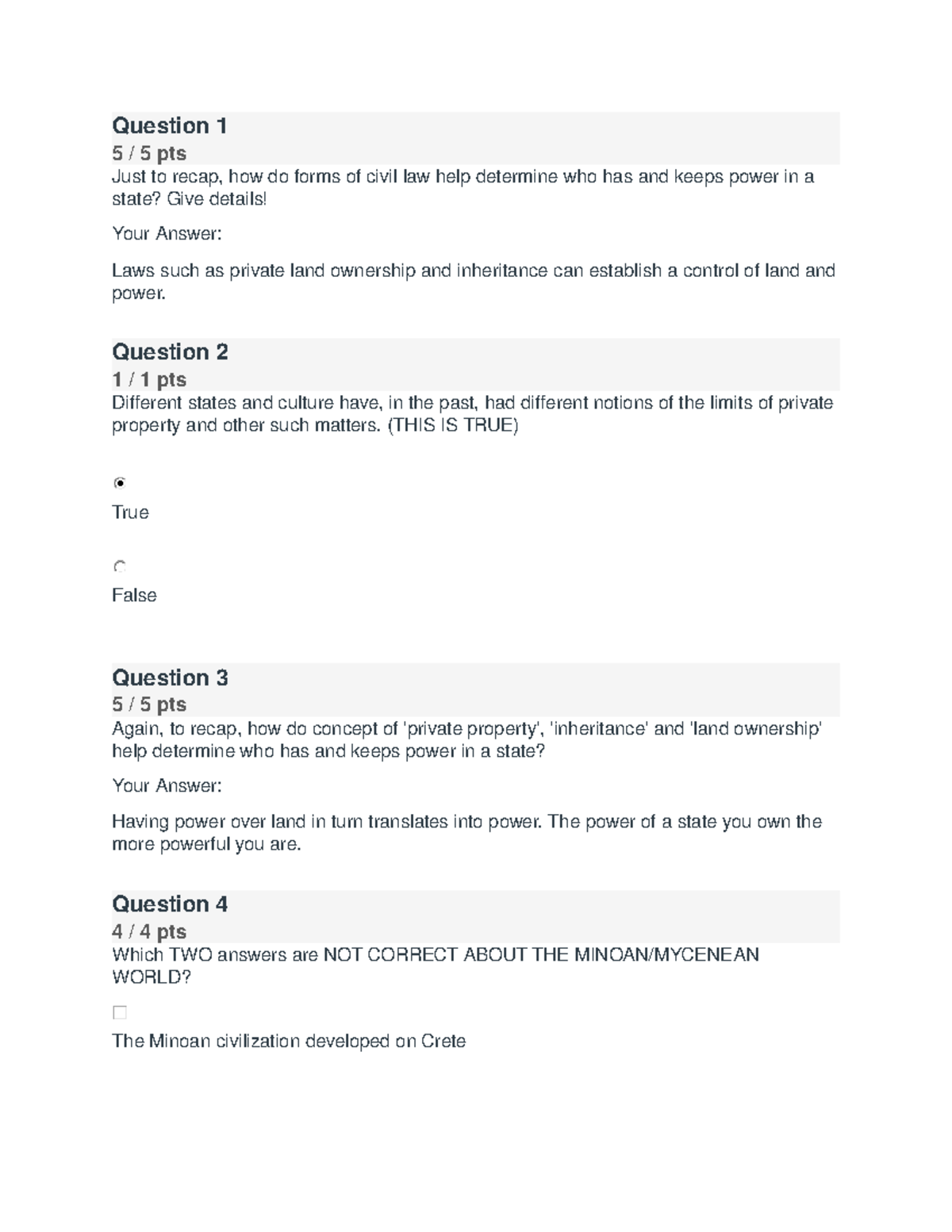 HW6 - hw # 6 - Question 1 5 / 5 pts Just to recap, how do forms of ...