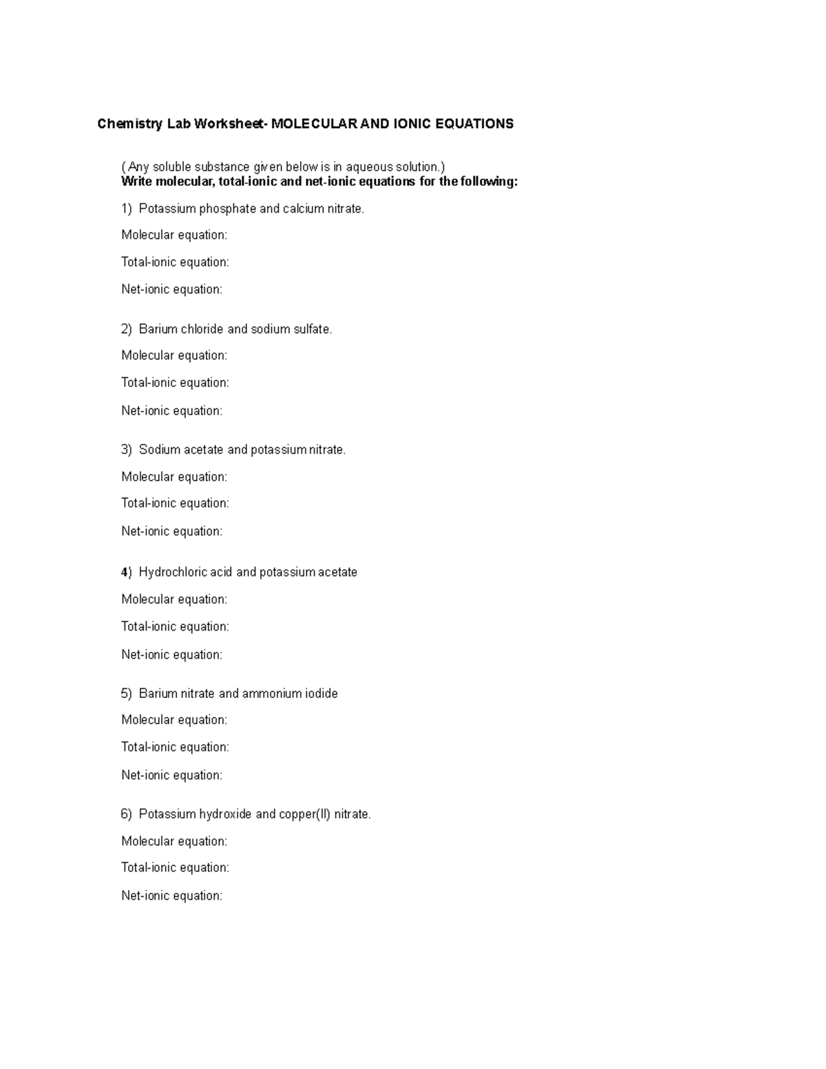 MOE - This is coursework for General Chemistry Lab. - Chemistry Lab ...