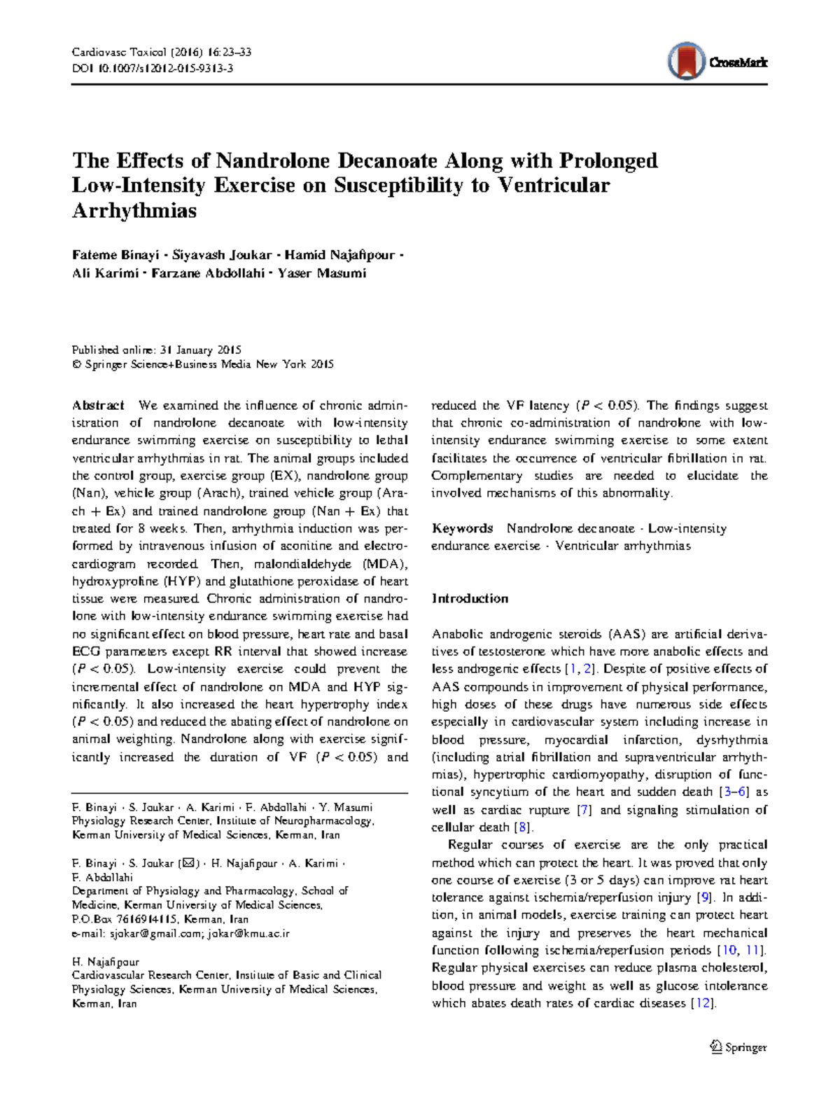 Binayi 2015 - yes - The Effects of Nandrolone Decanoate Along with ...