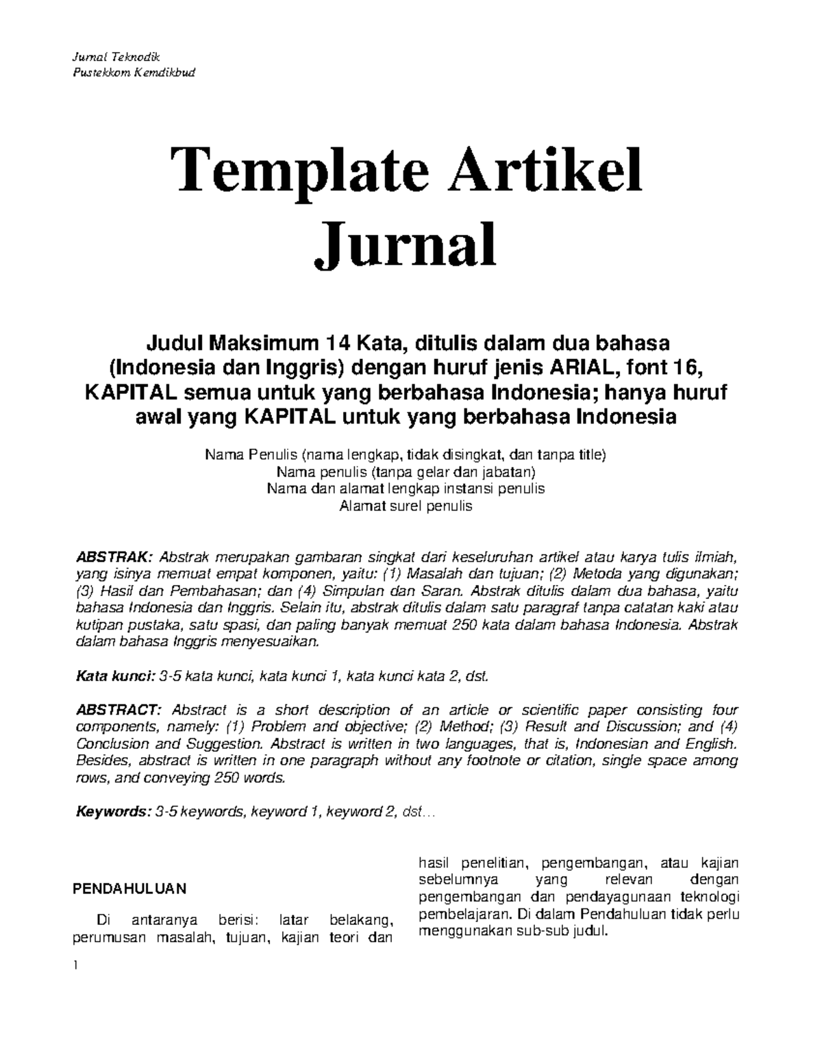 Template-jurnal - teks moderator Saraswati Silalahi - Jurnal Teknodik ...