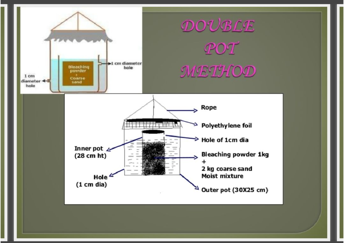 Double pot method - Its a lecture note for Environmental sanitation ...