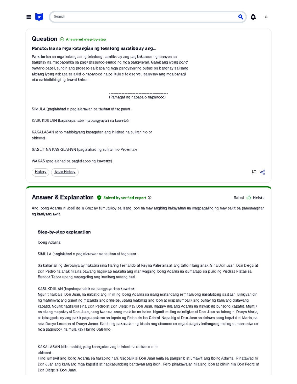Solved Panuto Isa sa mga katangian ng tekstong naratibo ay ang Course - Question 숤 Answered ...