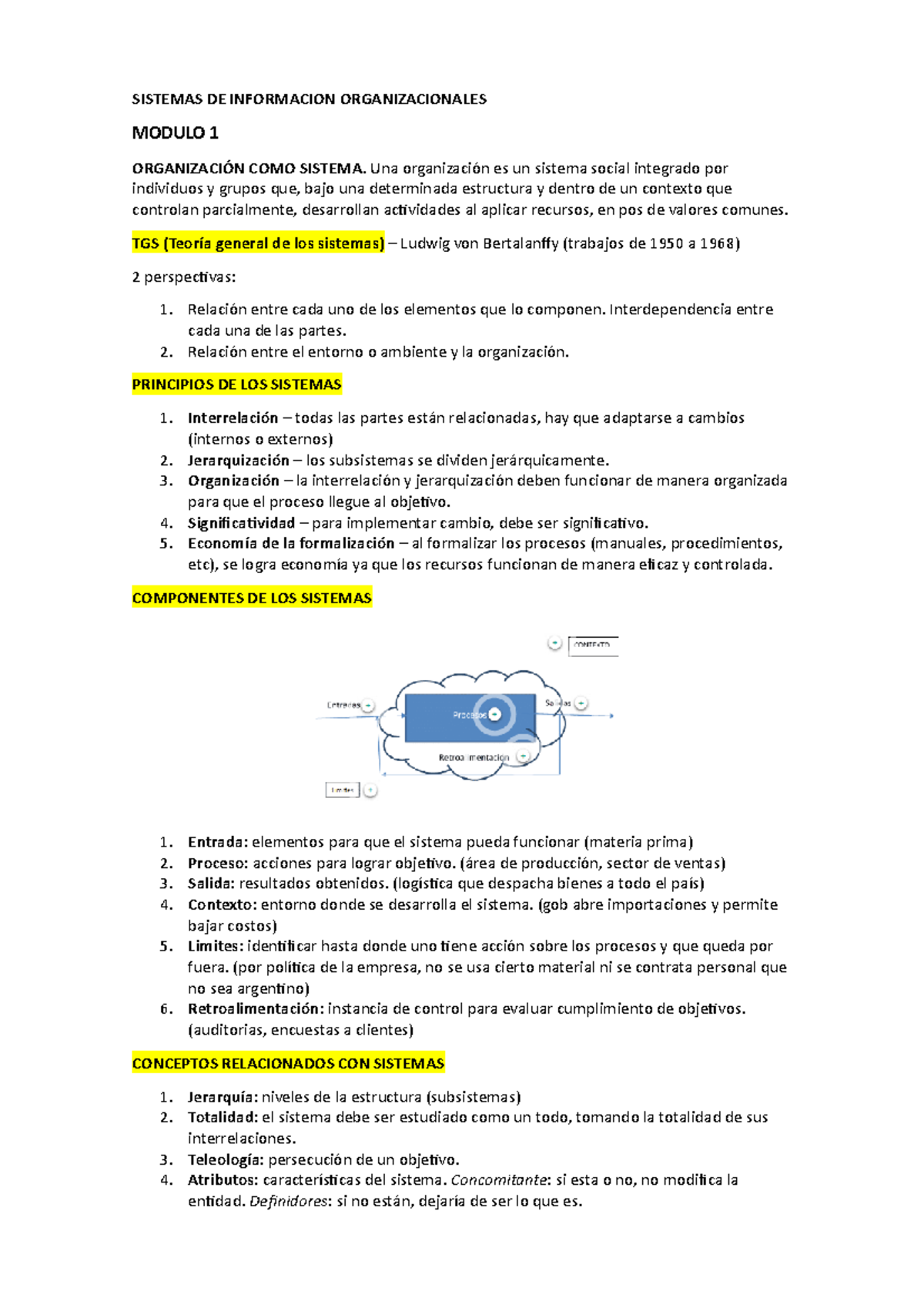 Sistemas de Información Organizacionales M1 y M2 Resumen 2022 - SISTEMAS DE INFORMACION - Studocu
