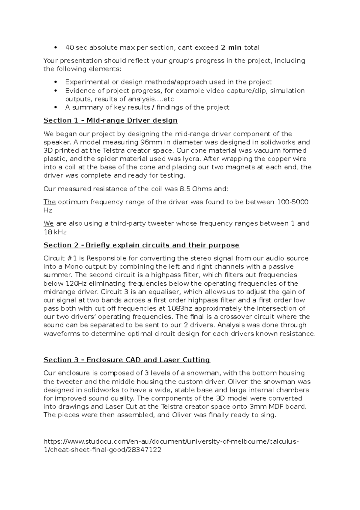 Video Script Draft - 40 sec absolute max per section, cant exceed 2 min ...