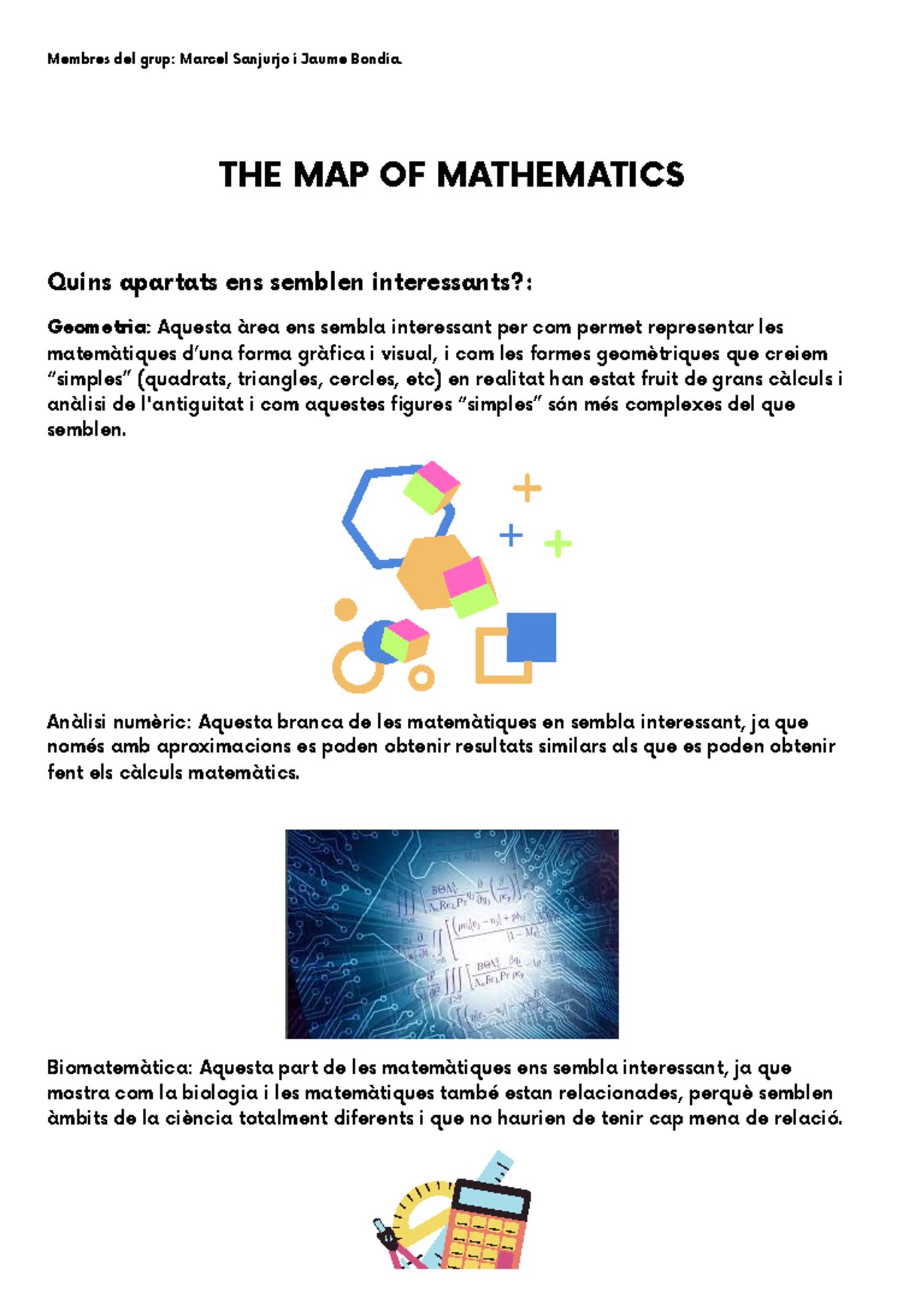 THE MAP OF Mathematics - mates - Membres del grup: Marcel Sanjurjo i ...