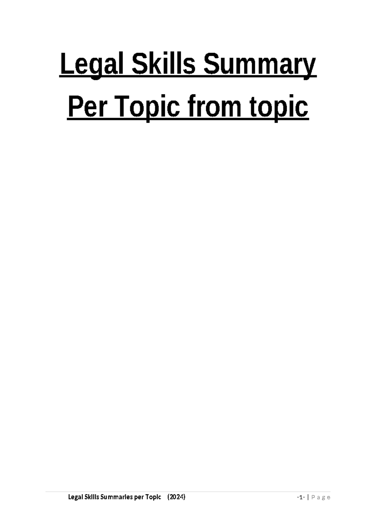 Legal Skills Summary - o Identify and locate relevant legislation and ...