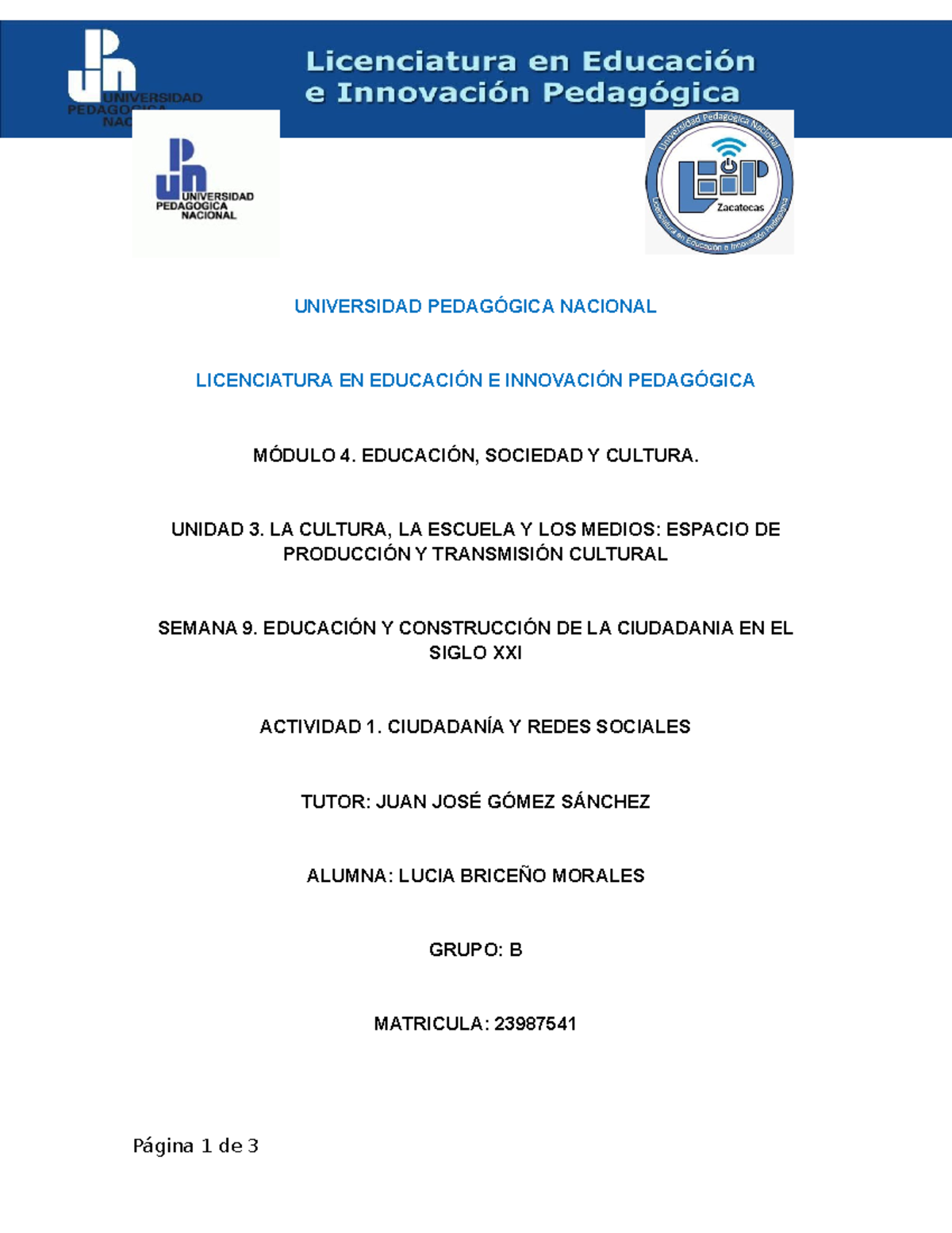 LBM web - Trabajo de LEIP - UNIVERSIDAD PEDAGÓGICA NACIONAL ...
