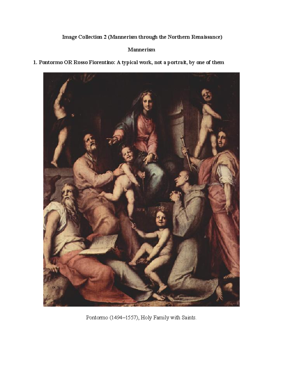 Image Collection 2 (Mannerism through the Norther Renaissance) - Image ...