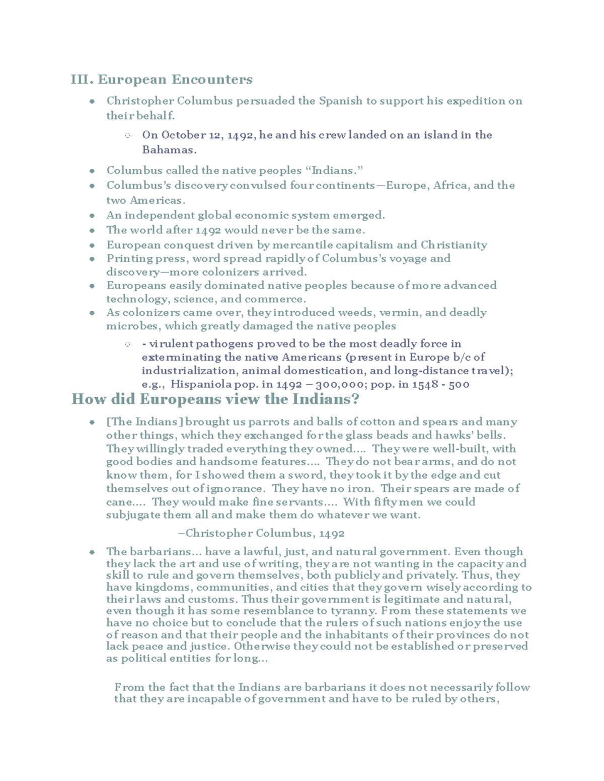 European encounters - III. European Encounters Christopher Columbus ...
