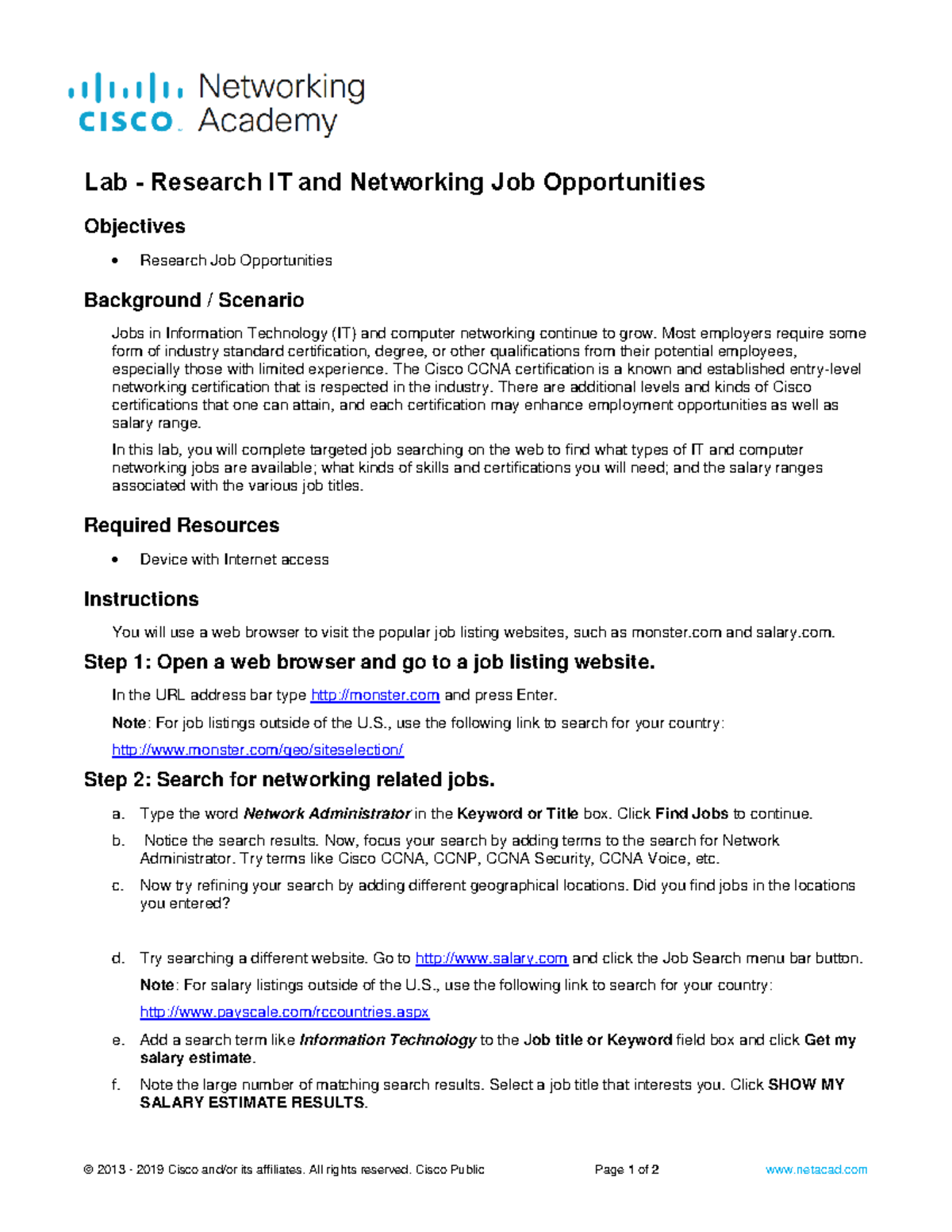 1.9.3 Lab Research IT and Networking Job Opportunities - © 2013 - 2019 ...