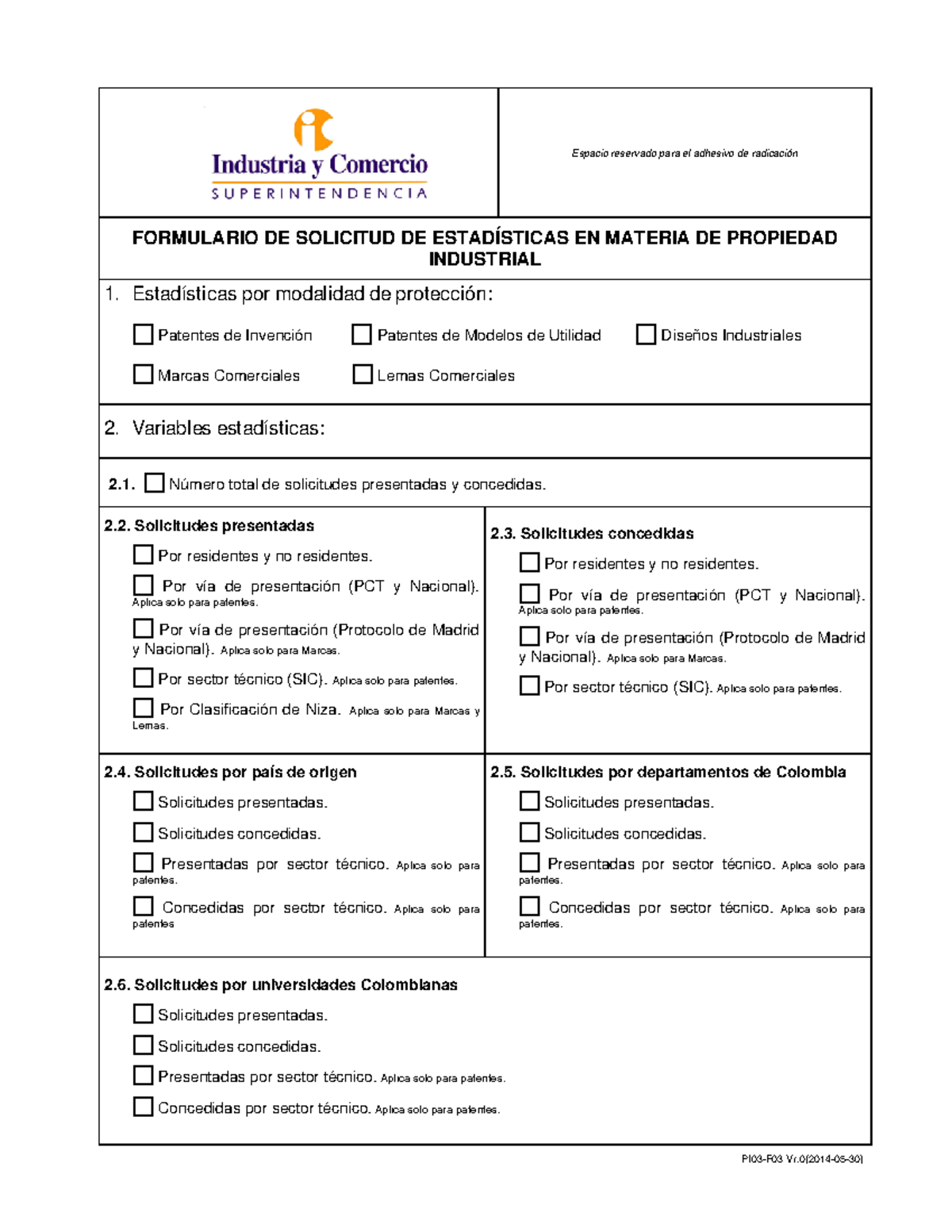 PI03-F03 - gfdff - Espacio reservado para el adhesivo de radicación ...