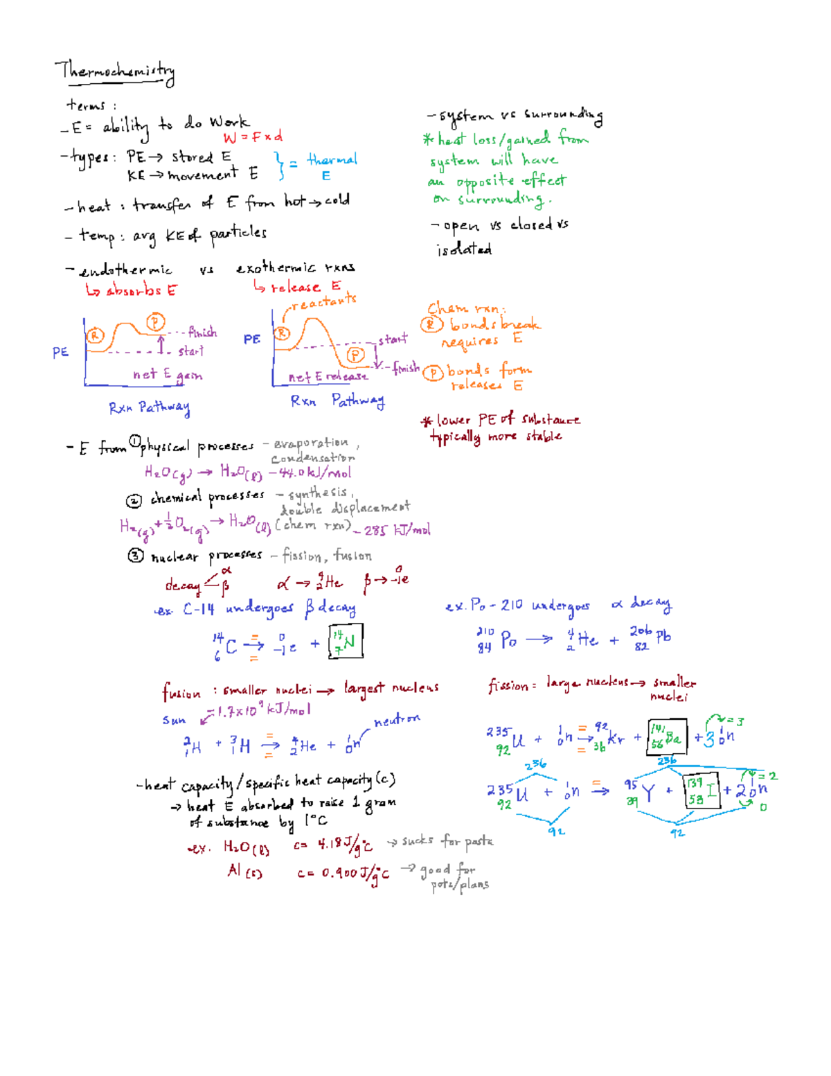 Thermochem 1 - Summary Introductory Chemistry I - Thermochemistry terms ...
