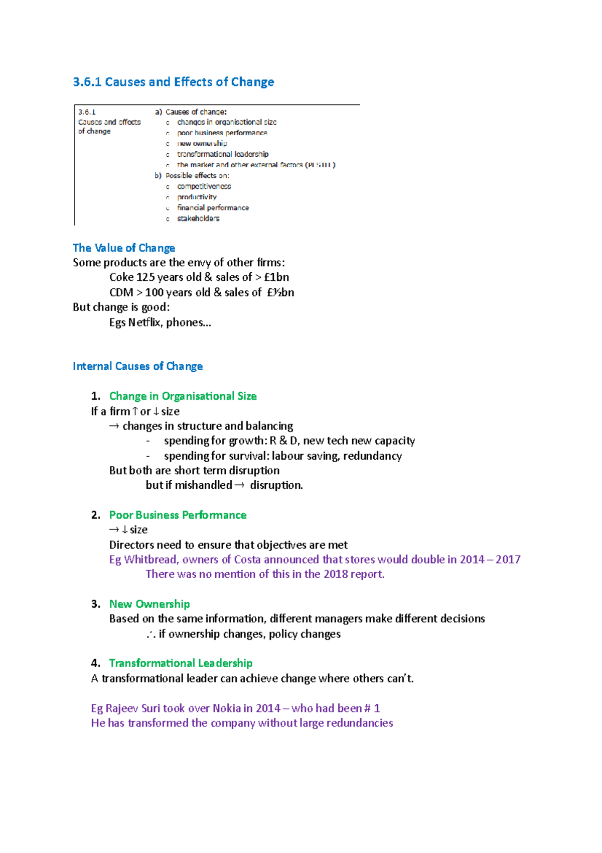 3.6.1 Causes and Effects of Change - 3.6 Causes and Effects of Change ...