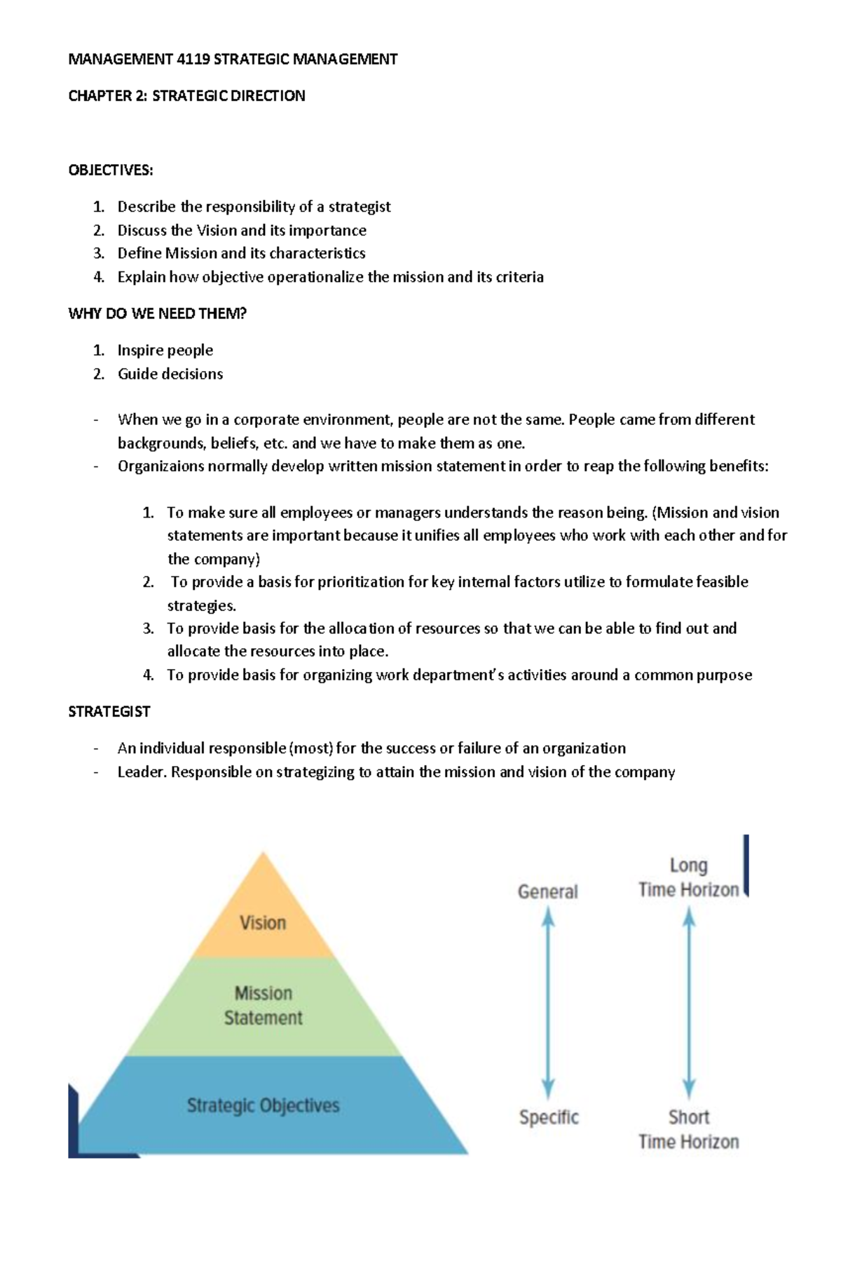 MNGT 4119 Stratma Chapter 2 - MANAGEMENT 4119 STRATEGIC MANAGEMENT CHAPTER 2: STRATEGIC ...