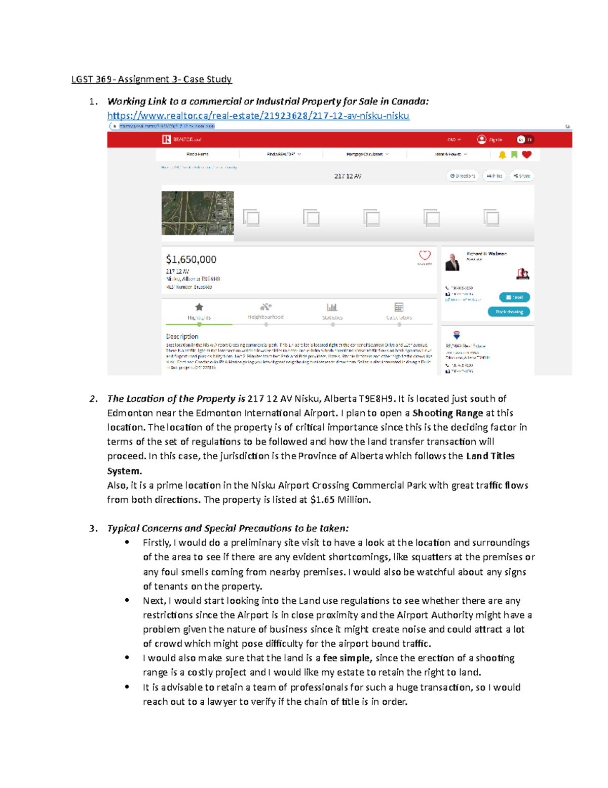 LGST 369 Assignment 3 - LGST 369- Assignment 3- Case Study Working Link ...