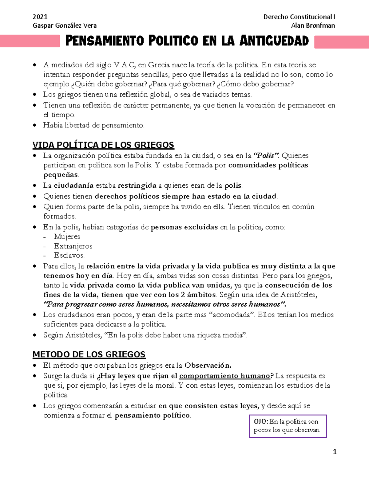 Derecho Constitucional 1 2021 (1) 240327 231151 - Gaspar González Vera ...