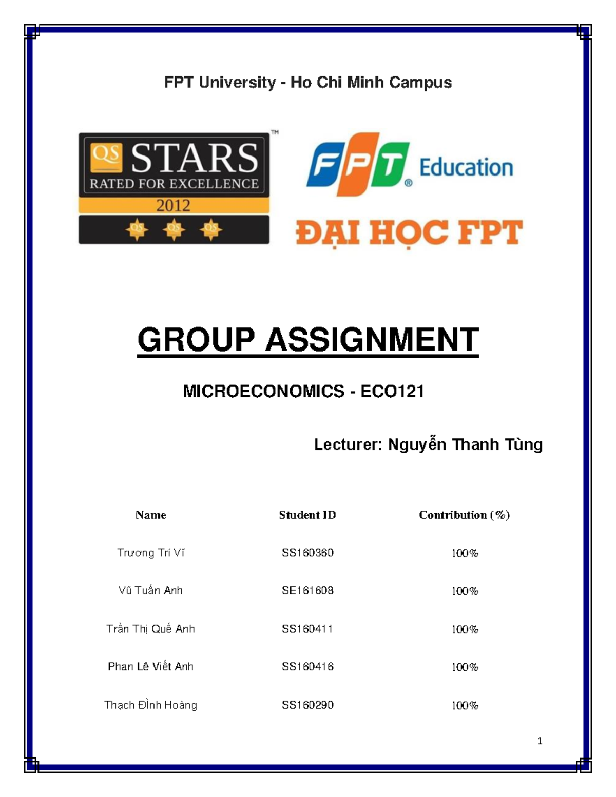 Group-Assignment-Eco - FPT University - Ho Chi Minh Campus GROUP ...