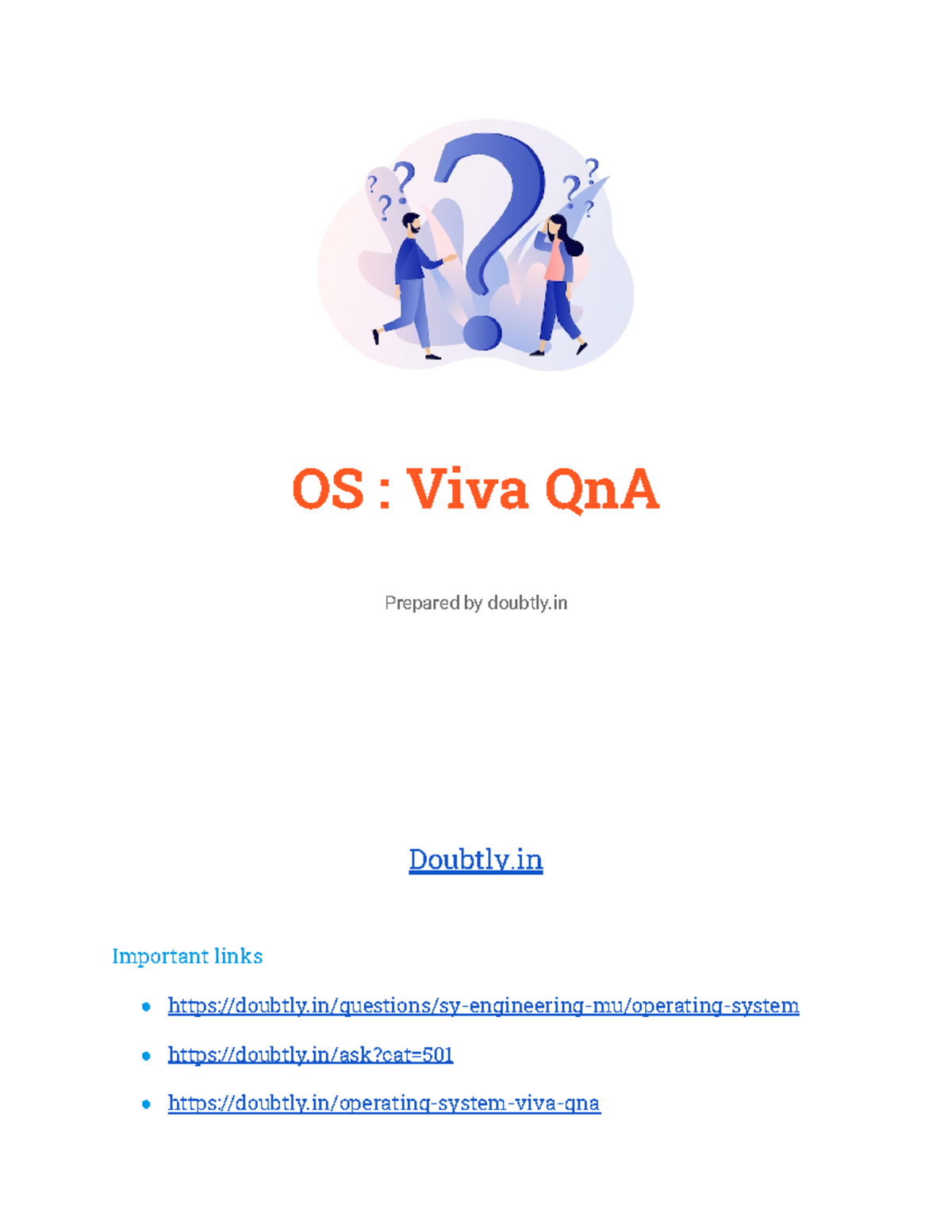 OS Viva Qn A - Viva - OS : Viva QnA Prepared by doubtly Doubtly ...