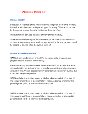 Computer Fundamentals notes on Input and output devices - COMPUTER ...