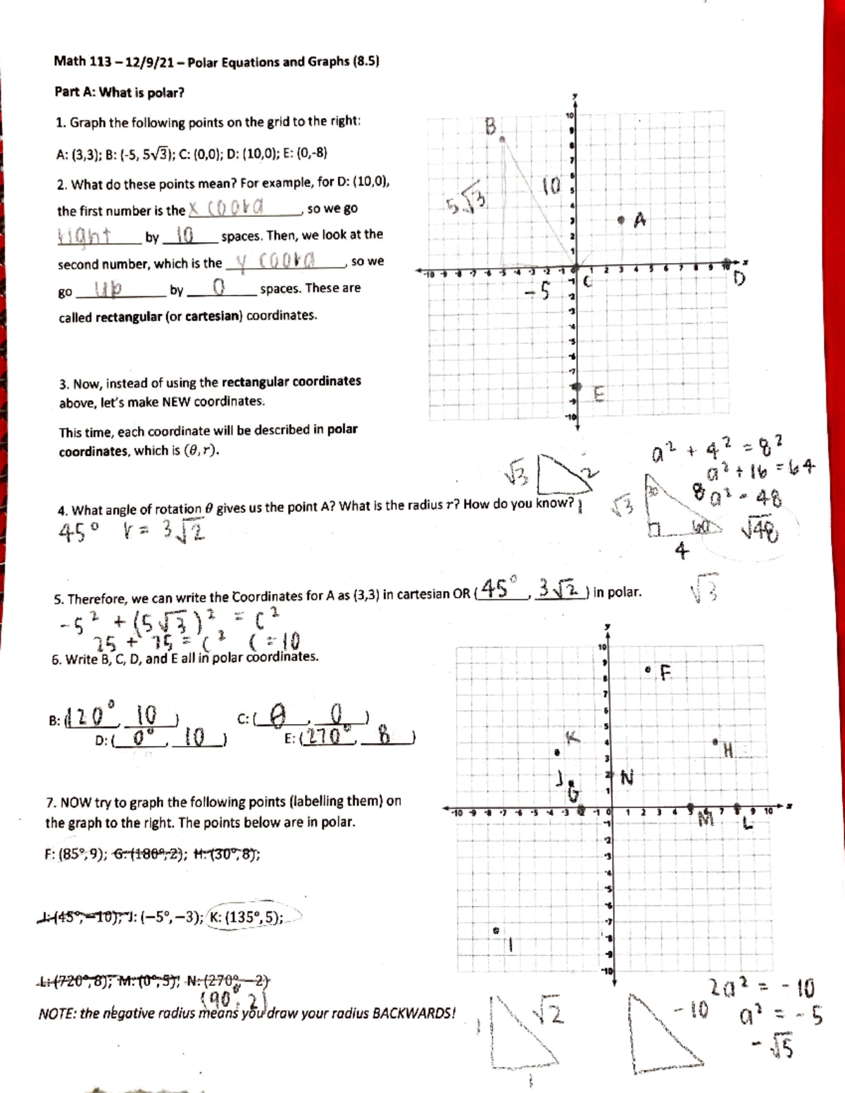 Polar Equations and Graphs - MATH 113 - Studocu