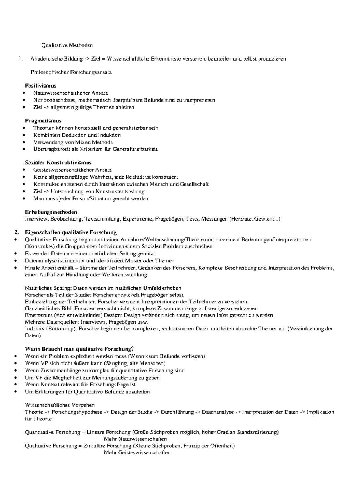 Qualitative Methoden Lernzettel - Warning: TT: undefined function: 32 Qualitative Methoden - Studocu