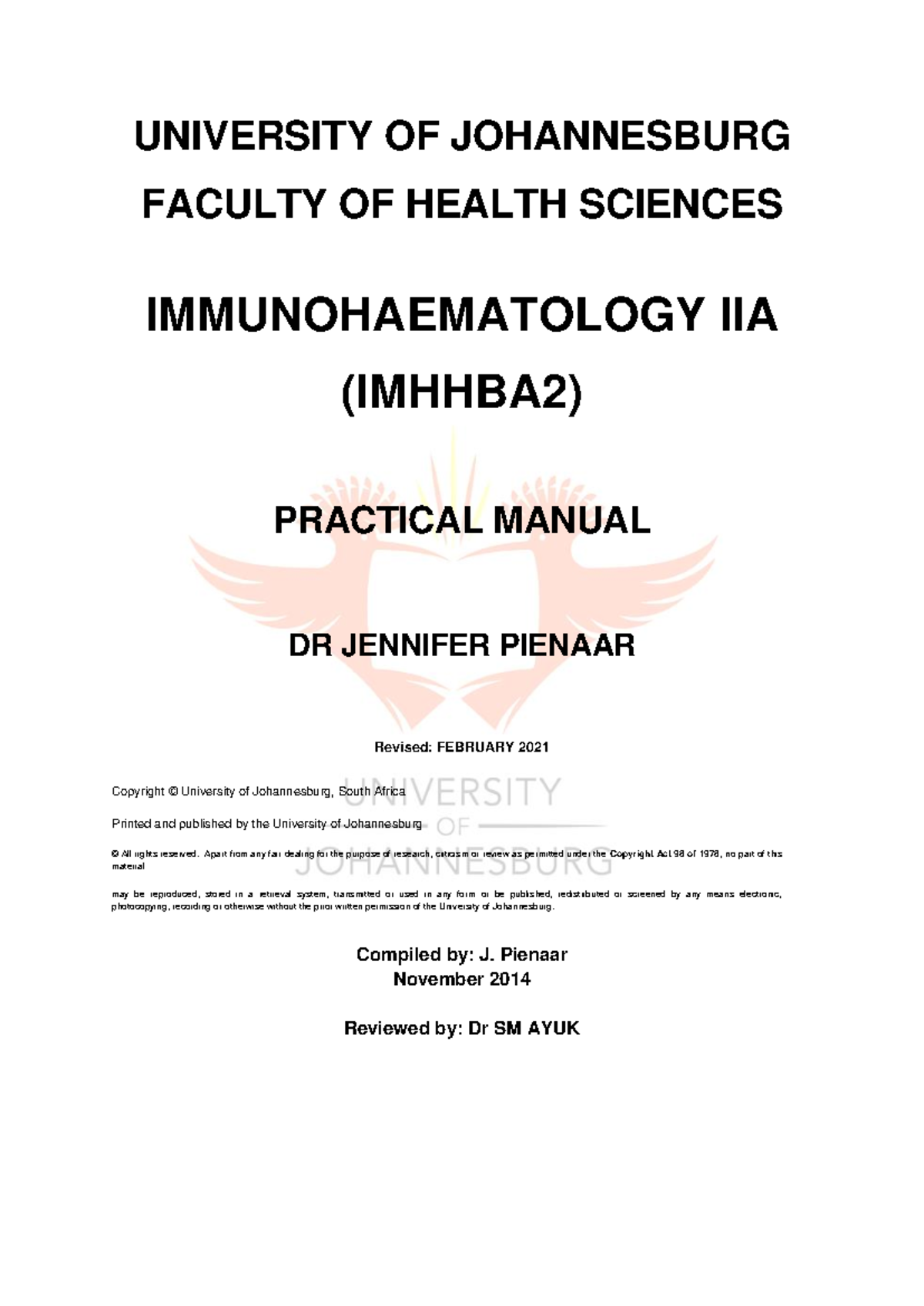 Practical Manual 2022 - Summary Chemical Engineering Laboratory 3B ...