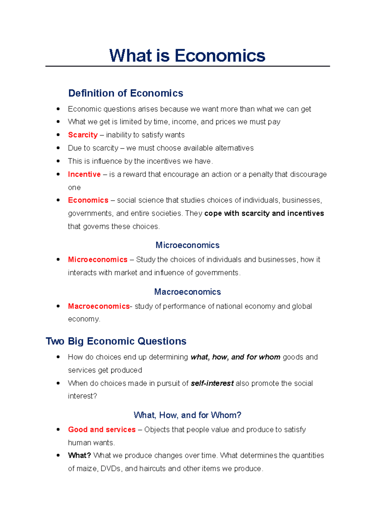 Econ111 What is Economics - What is Economics Definition of Economics ...
