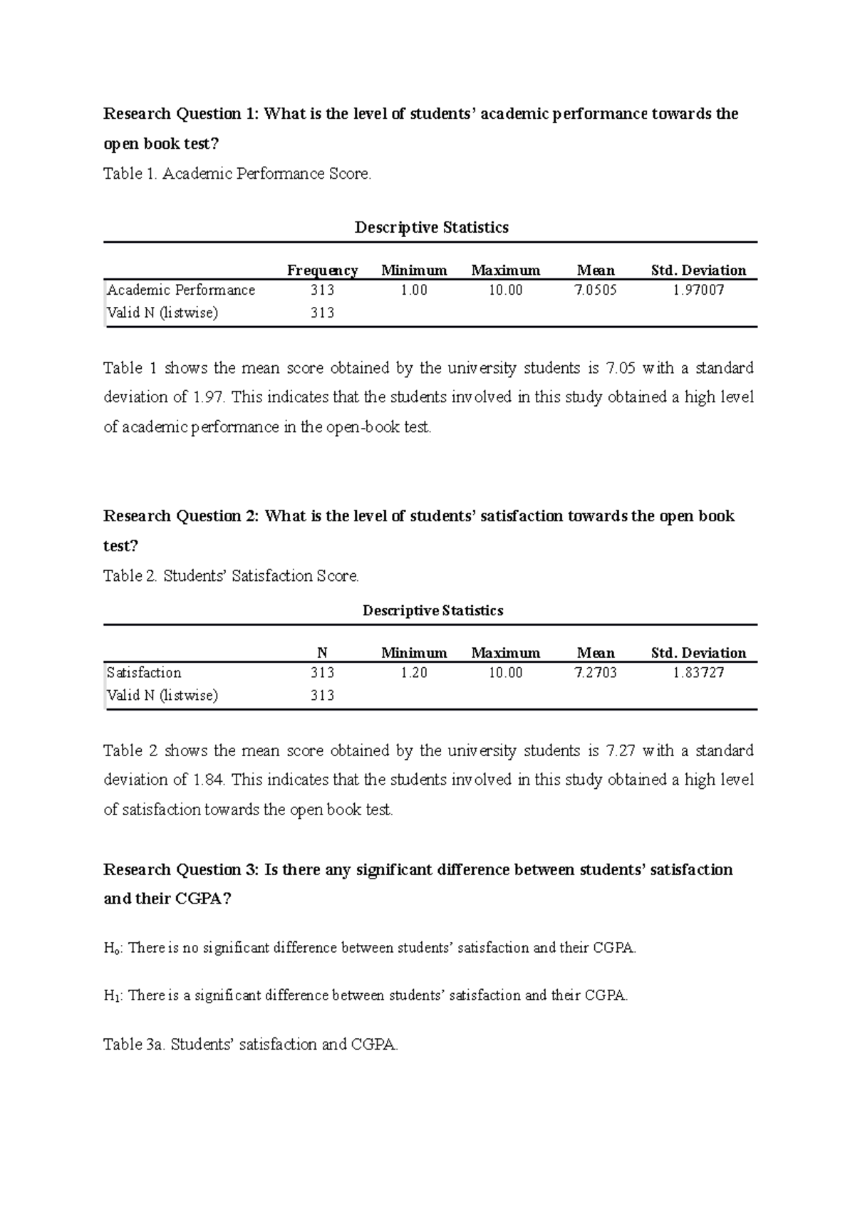 CHAP 4 - CASE STUDY , FINDINGS - Research Question 1: What is the level ...