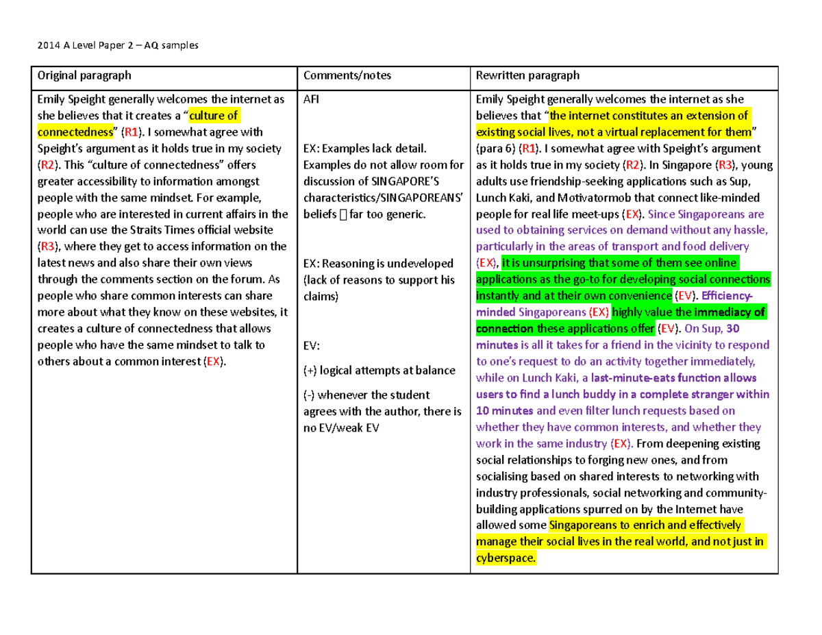 2. AQ Sample Handout vcxv zxcvzb zxdfvbx - 2014 A Level Paper 2 – AQ ...