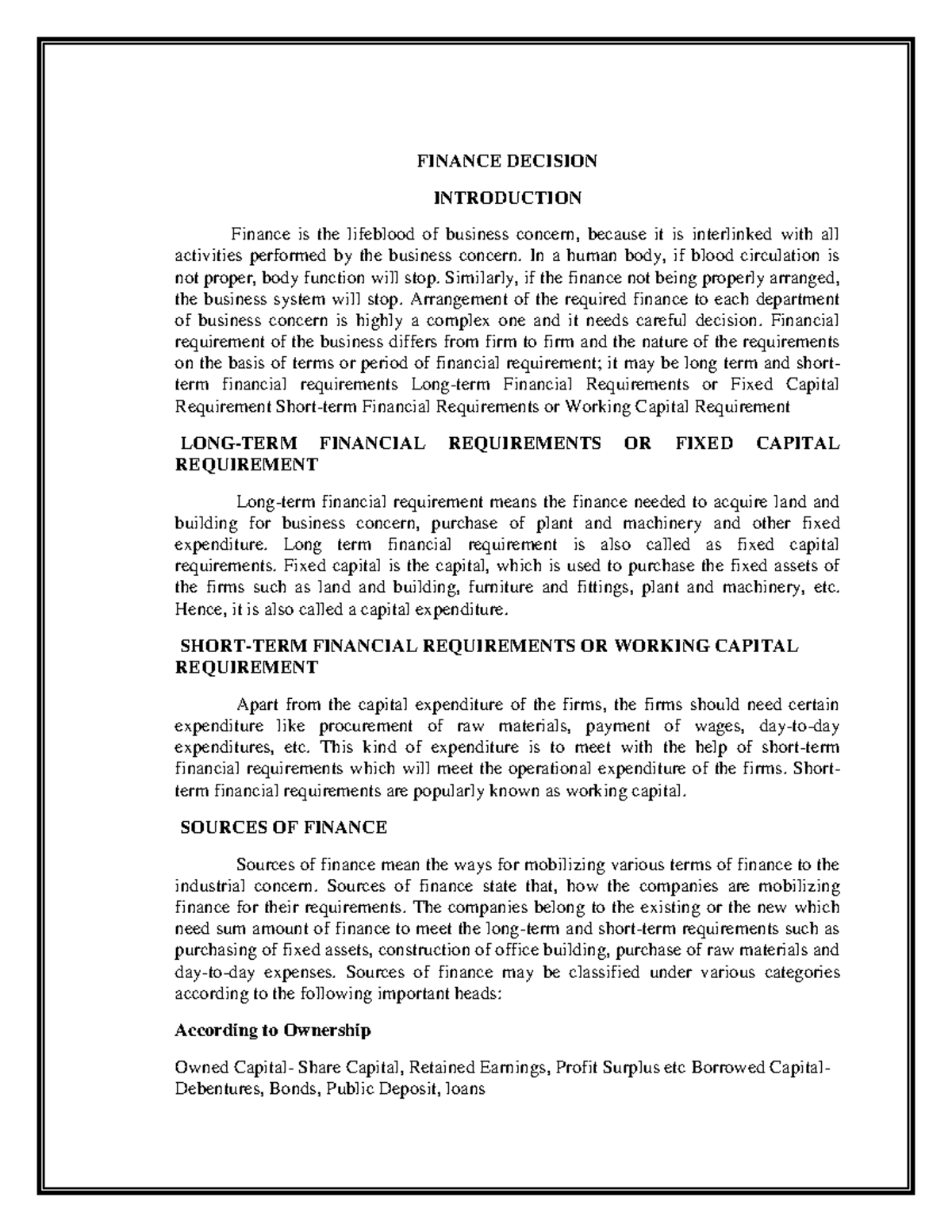 Financial Managemetn Notes UNIT-3 - FINANCE DECISION INTRODUCTION ...