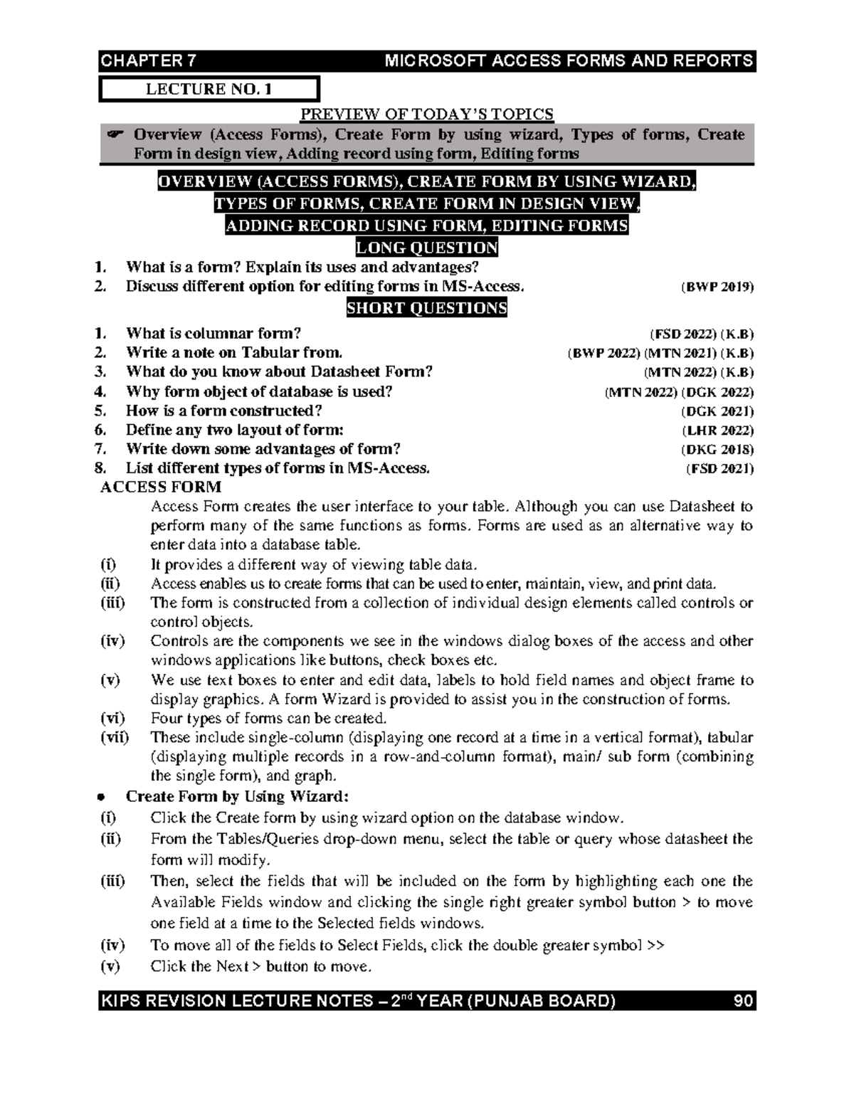 07 Chapter 7 (90-107) - I have uploaded mcqs and short notes of FSC ...