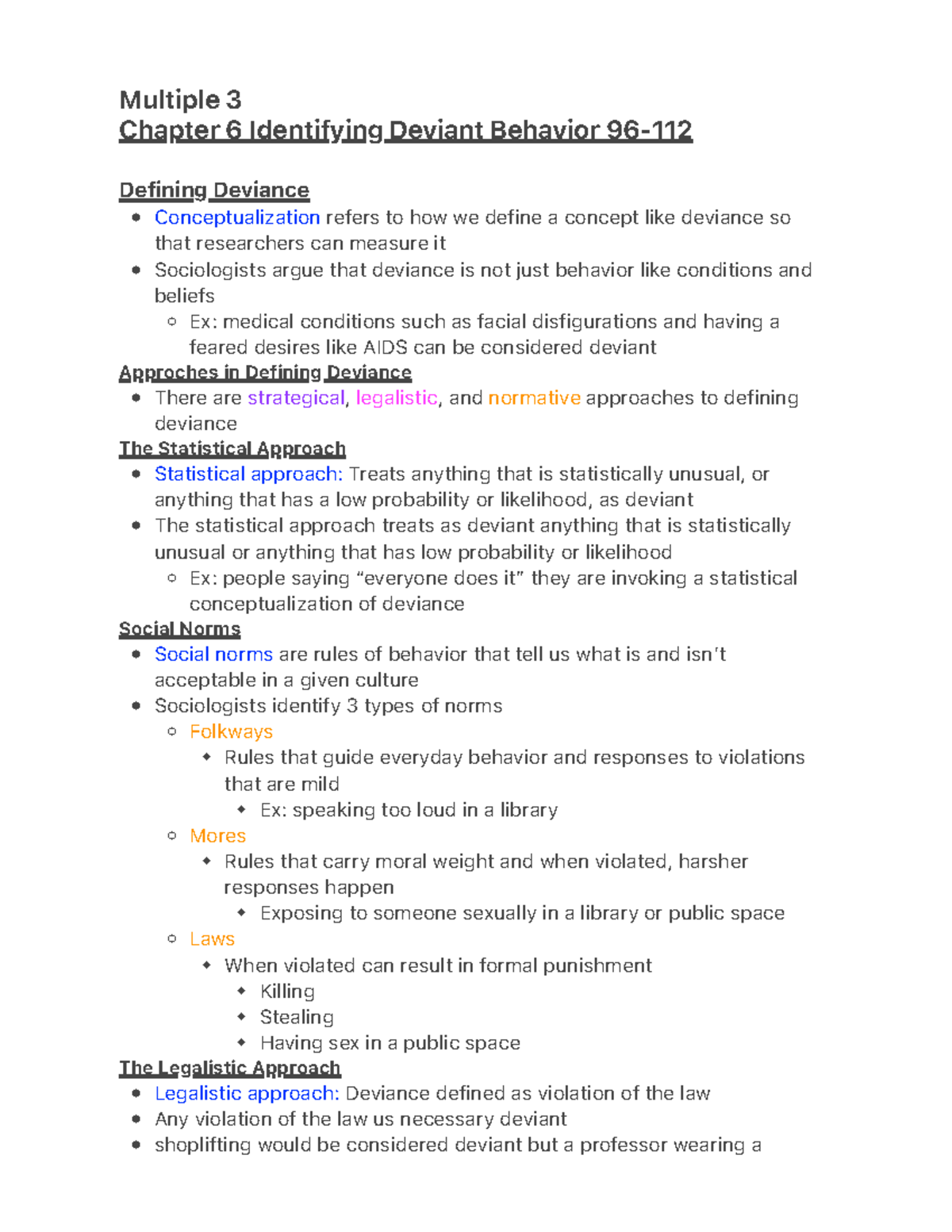 Multiple 3 - Multiple 3 Chapter 6 Identifying Deviant - Studocu