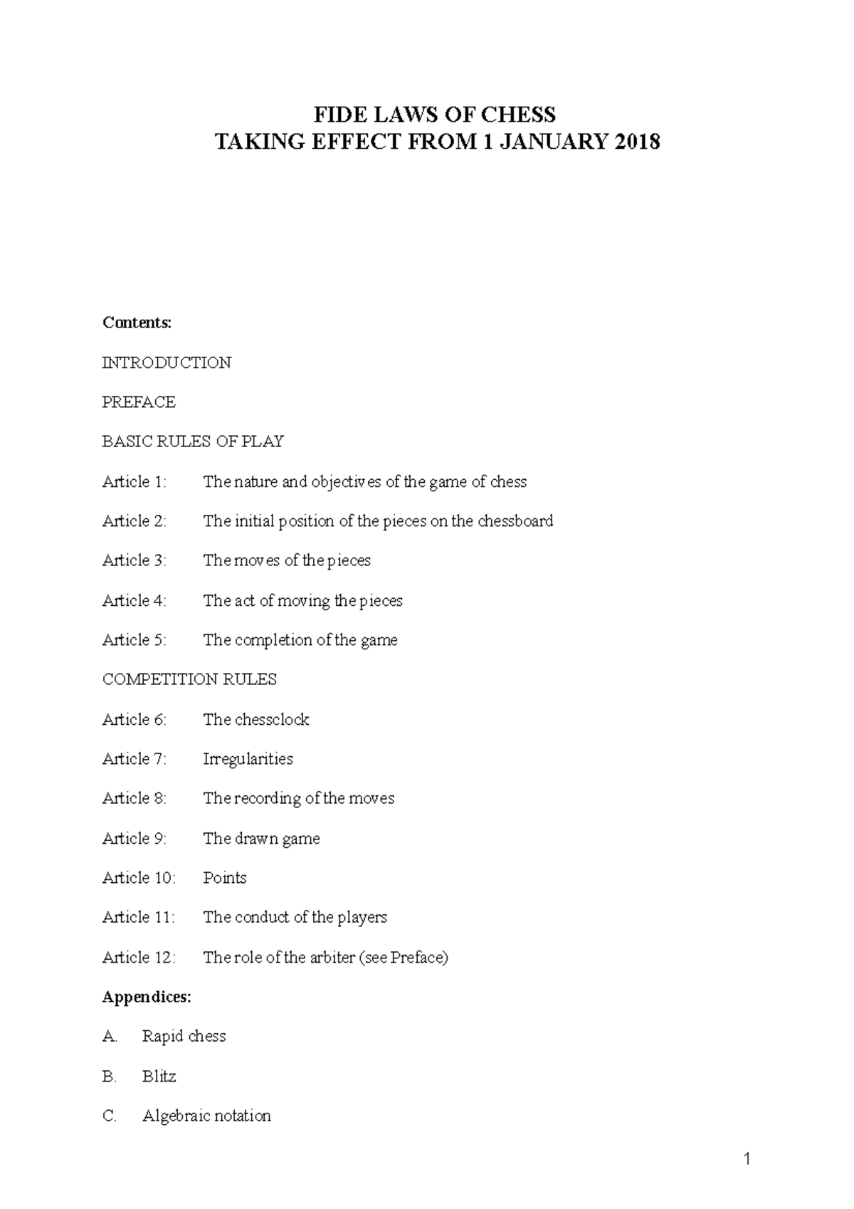 Laws of Chess 2018 - EB approved - clean version - FIDE LAWS OF CHESS ...