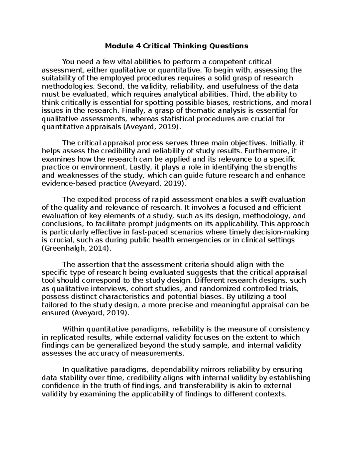 Module 4 Critical Thinking Questions - Module 4 Critical Thinking ...