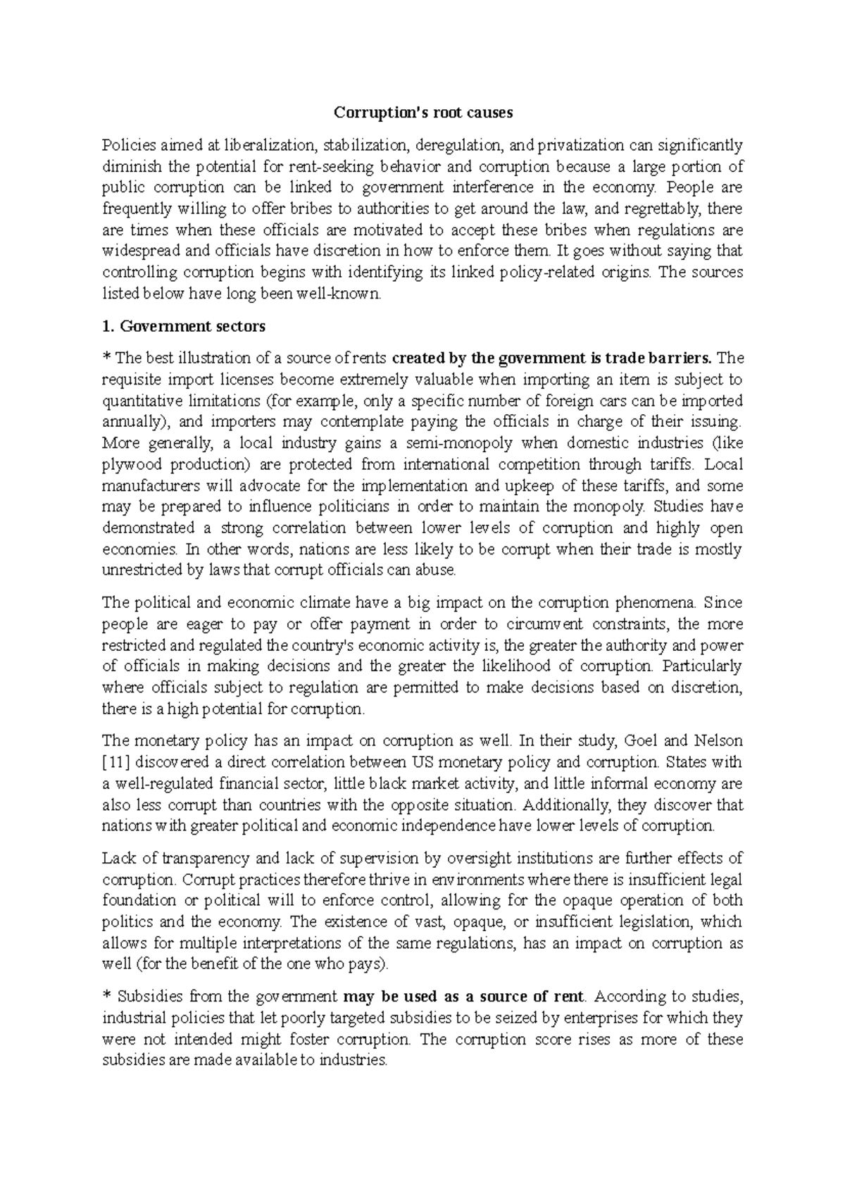 Corruption Root Causes - Corruption's root causes Policies aimed at ...