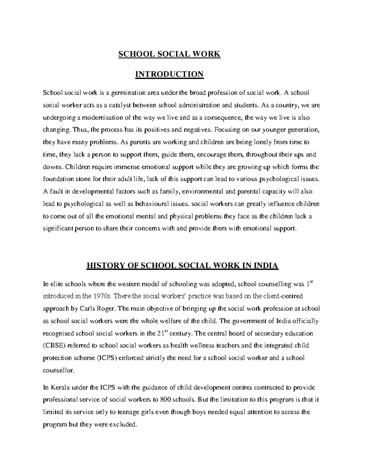 School Social WORK - SCHOOL SOCIAL WORK INTRODUCTION School social work ...