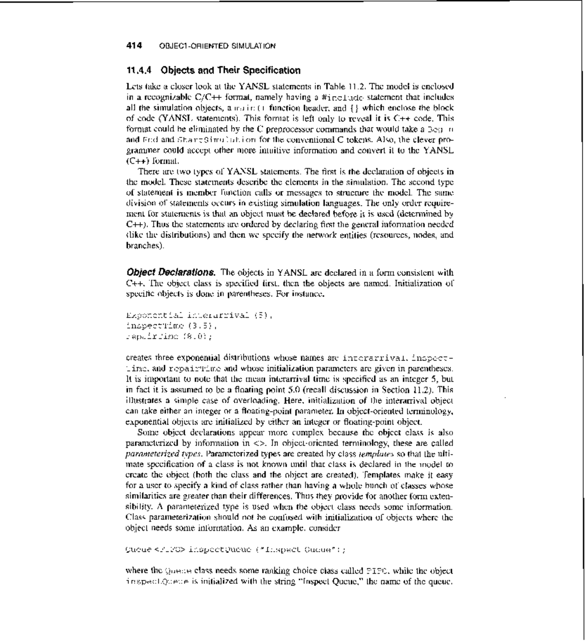 Jerry blank simulation-handbook-pdf-18 - 414 OBJECT-ORIENTED SIMULATION 11.4 Objects and Their ...