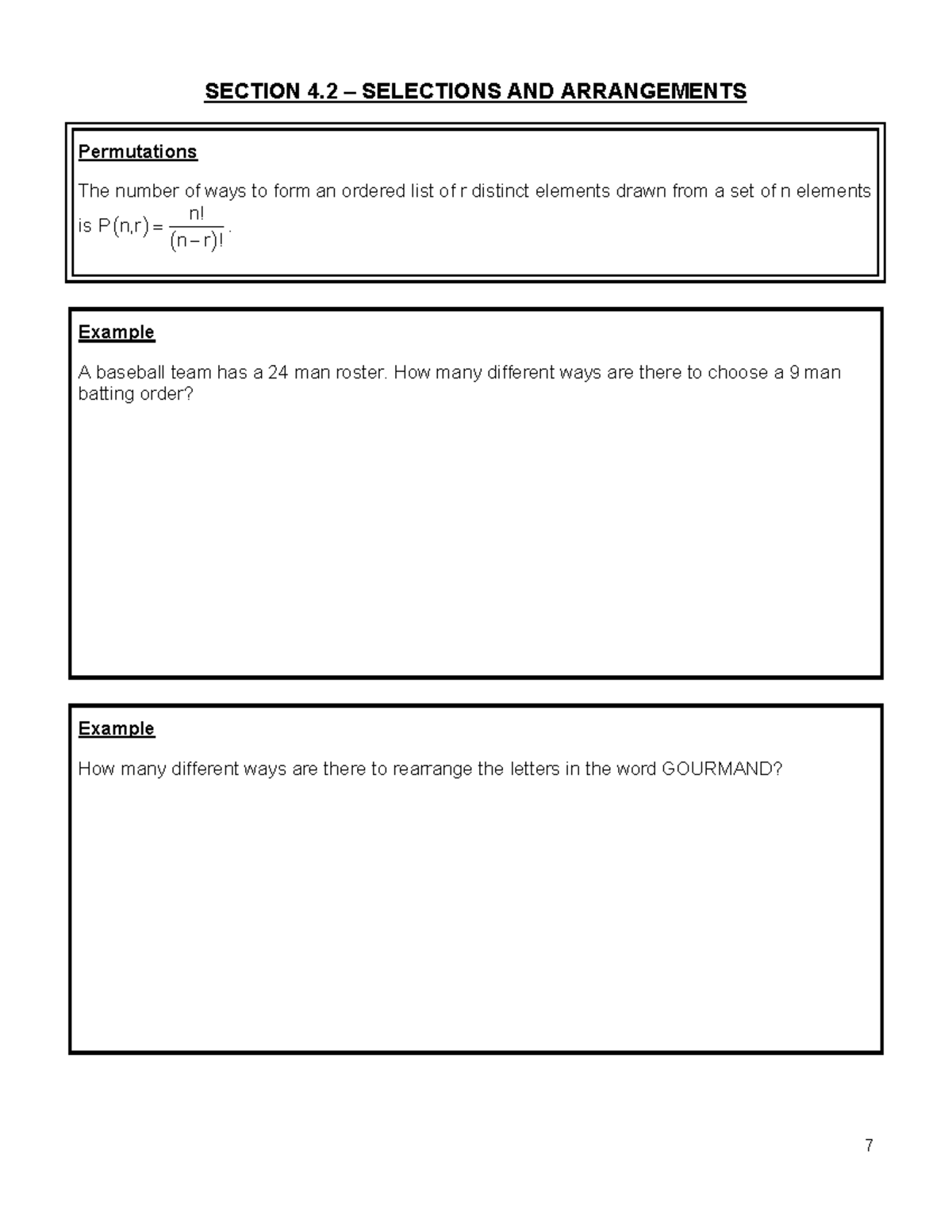 Section 4.2 – Selections and Arrangements - SECTION 4 SELECTIONS AND ...