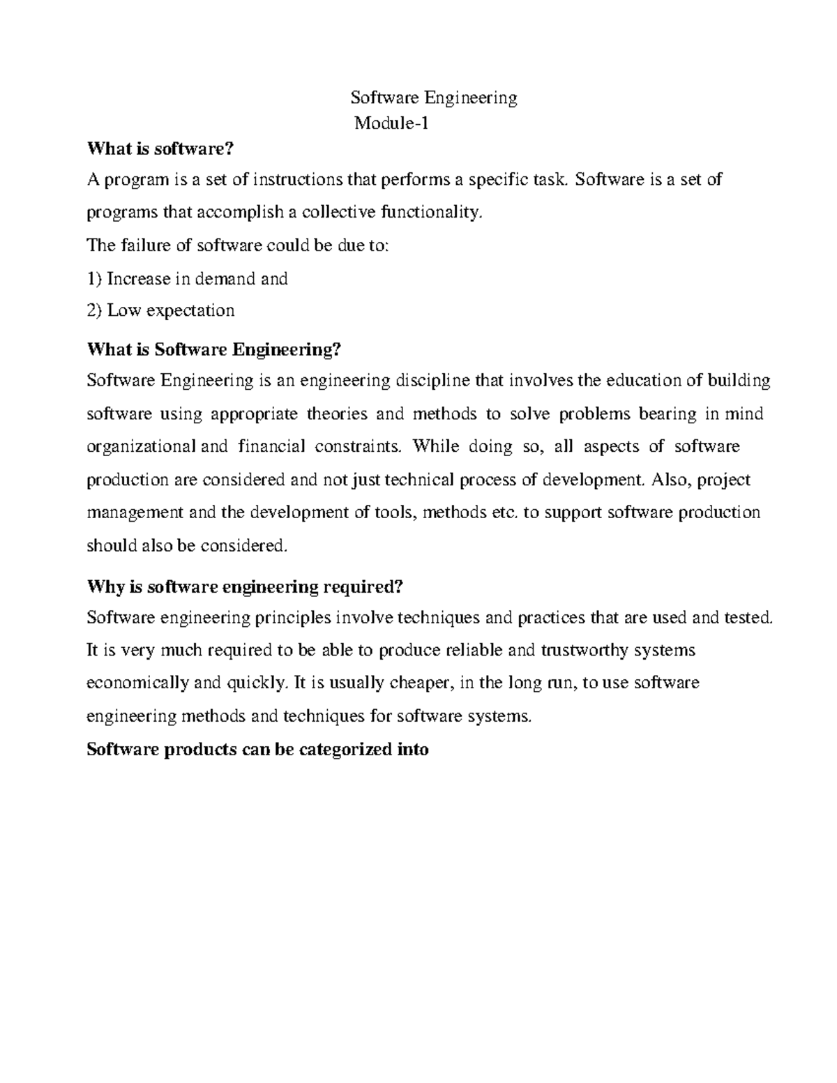 SE Module 1 - Software Engineering Module- 1 What is software? A ...
