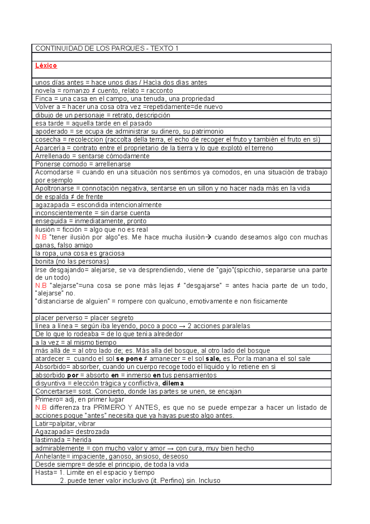 Continuidad DE LOS Parques - CONTINUIDAD DE LOS PARQUES - TEXTO 1 ...