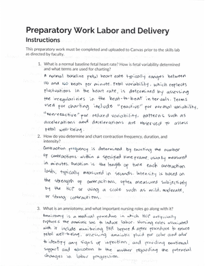 Newborn prep work - Preparatory Work Nursery This preparatory work must ...