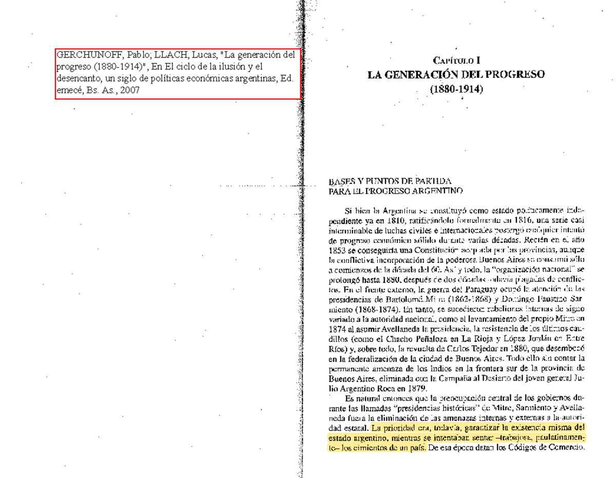Texto 1.Gerchunoff Pablo y llach Lucas - Historia Argentina - UNL - Studocu