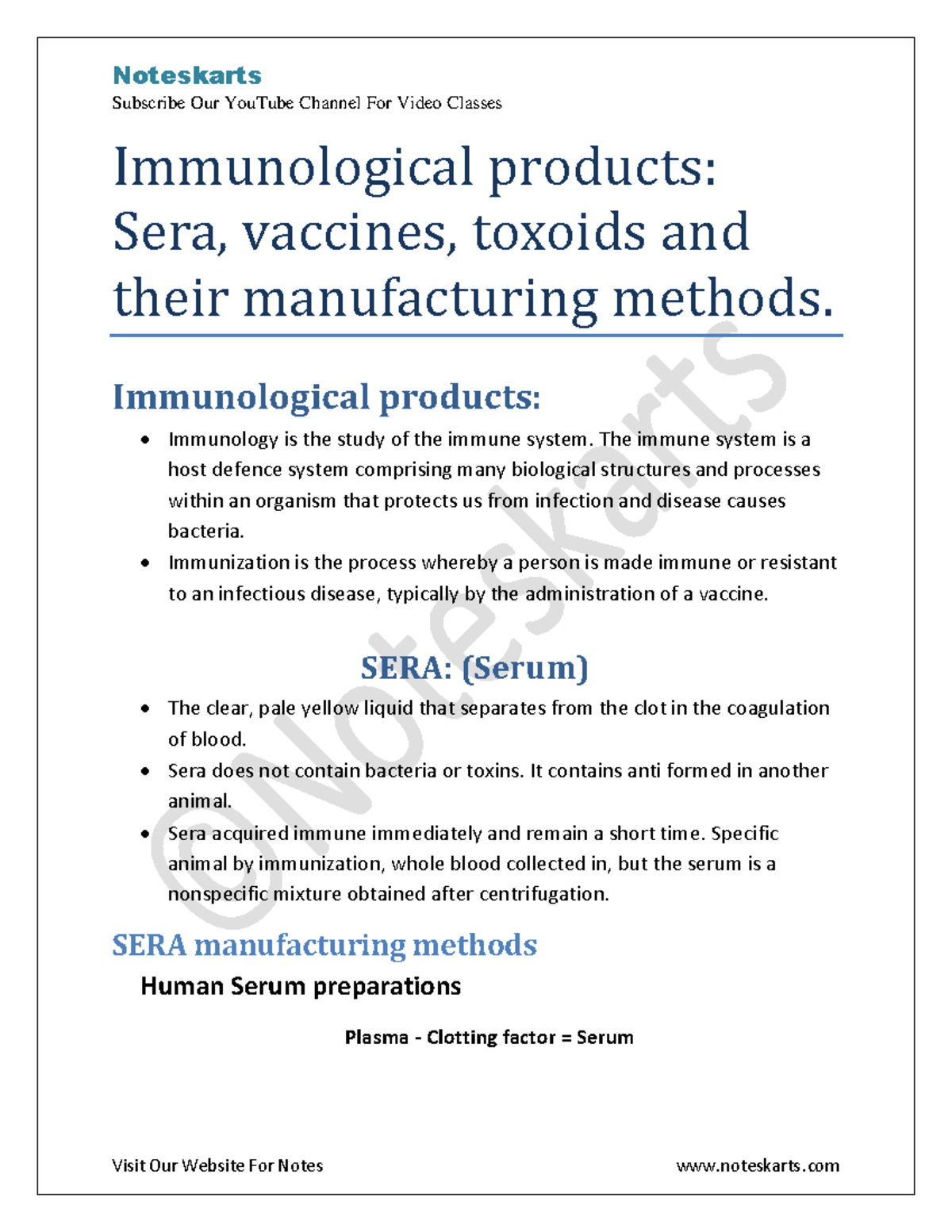 Immunological-products - Noteskarts Subscribe Our YouTube Channel For ...
