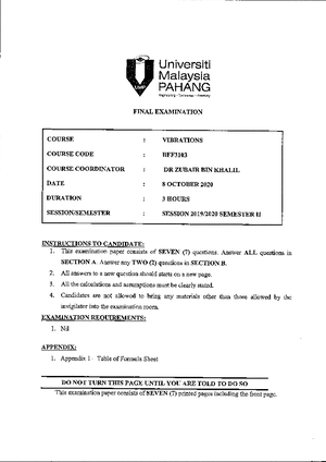 Mp fe - FINAL EXAM MANUFACTURING PROCESS UMP 2021/2022 - DO NOT TURN ...