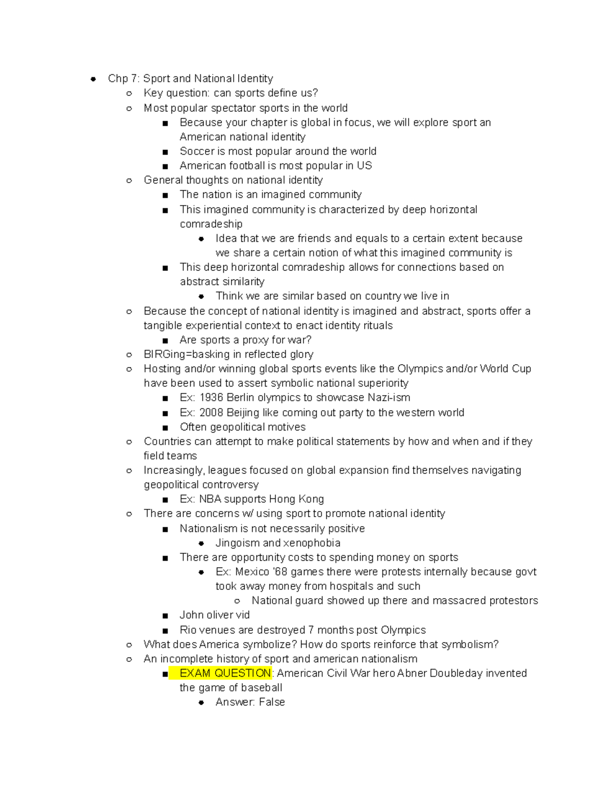 Lecture Notes Exam 3 - Online summer class with Prof. Bowers - Chp 7 ...