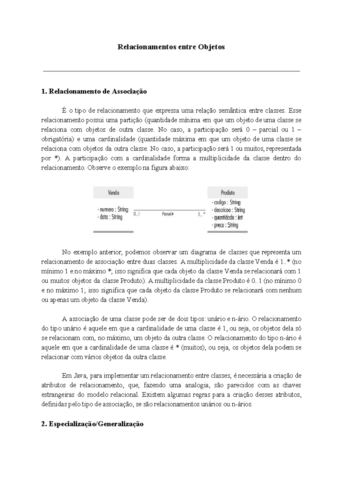 Java - Relacionamentos entre Objetos - Relacionamentos entre Objetos 1 ...